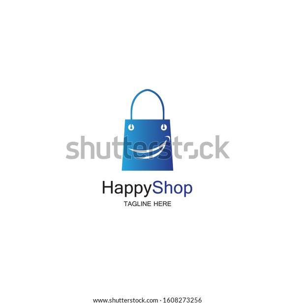 Happy Shop Logo Design Template Stock Vector (Royalty Free) 1608273256 ...