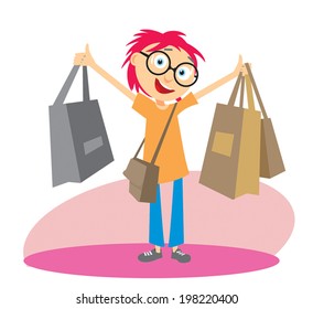 Funny Cartoon Man Holds Sale Sign Stock Vector (Royalty Free) 750350029 ...