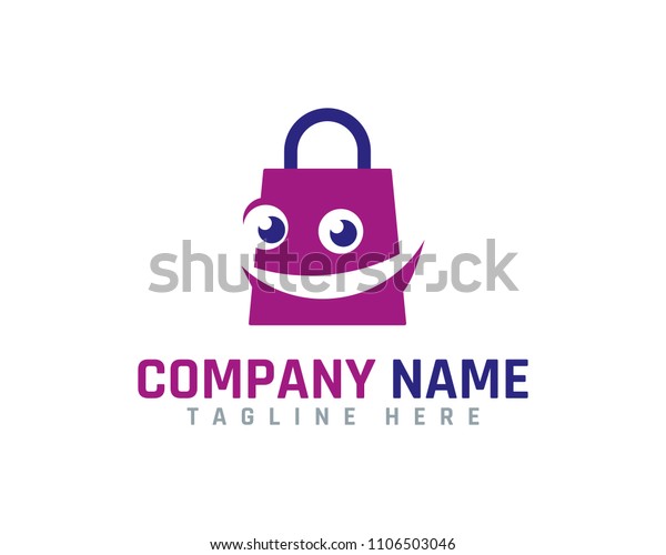 Happy Shopping Logo Design Stock Vector (Royalty Free) 1106503046