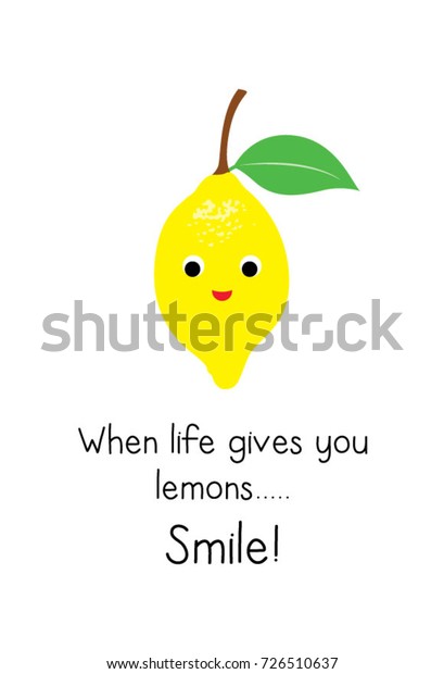 Happy Smile Lemon Stock Vector (Royalty Free) 726510637