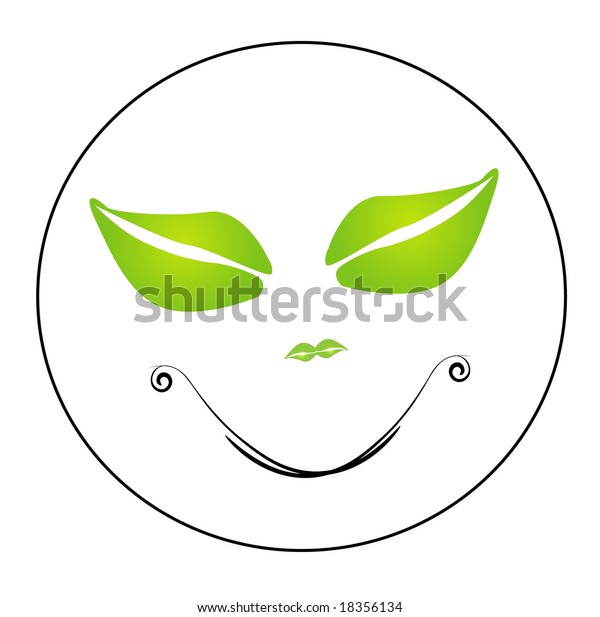Happy Smiley Face Button Green Vector Stock Vector (Royalty Free ...