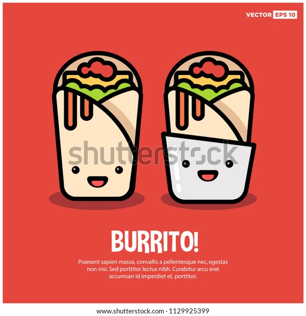 Happy Smiling Face Burrito Vector Illustration Stock Vector (Royalty ...