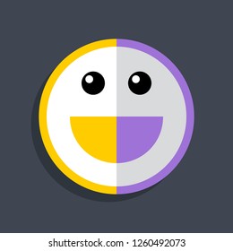 Happy Smiling Face Icon Flat Style Stock Vector (Royalty Free ...