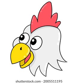 Happy Smiling Face Rooster Head Vector Stock Vector (Royalty Free ...