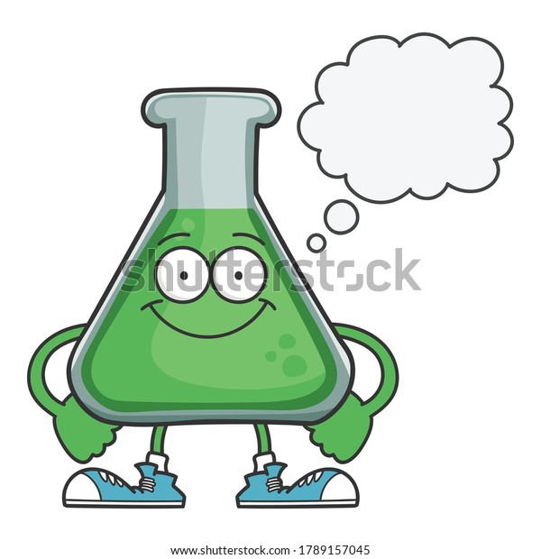 Happy Smiling Science Beaker Cartoon Character Stock Vector (Royalty ...