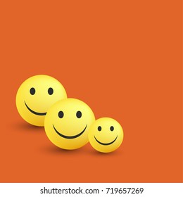 Happy Smiles Three Faces White Background: vector de stock (libre de ...