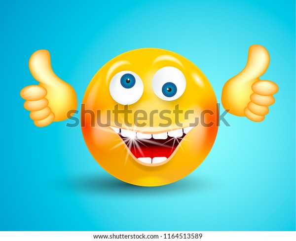 Happy Smiling White Shining Teeth Emoticon Stock Vector (Royalty Free ...
