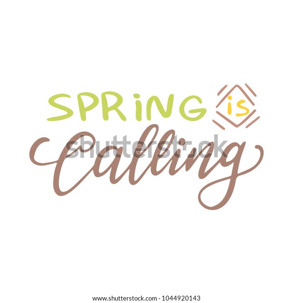 Happy Spring Lettering Greeting Card Template Stock Vector (Royalty ...