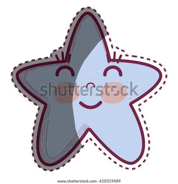 Happy Star Cheeks Closed Eyes Stock Vector (Royalty Free) 610319489