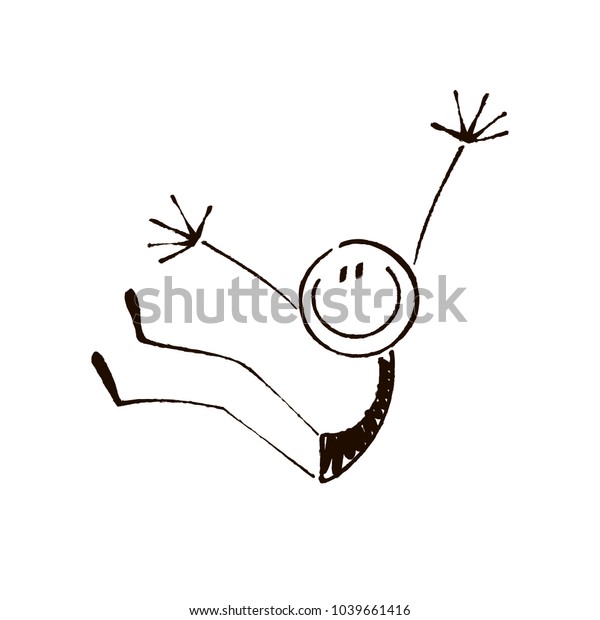 Happy Stick Figure 2vector Illustration Stock Vector (Royalty Free ...