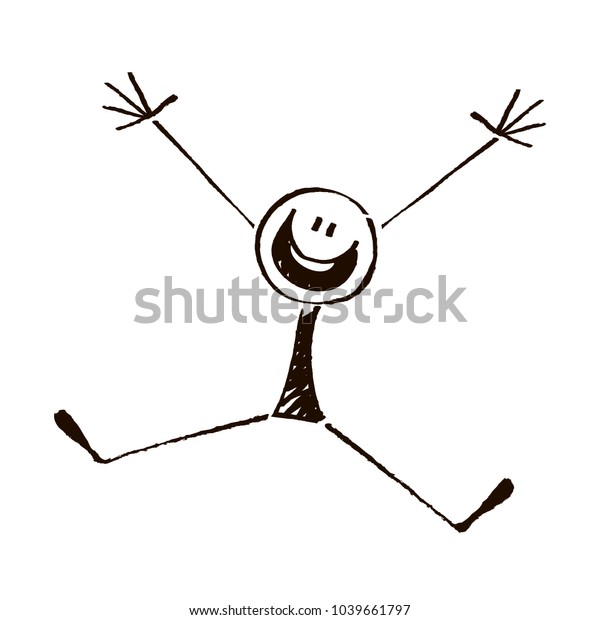 Happy Stick Figure 3vector Illustration : image vectorielle de stock ...