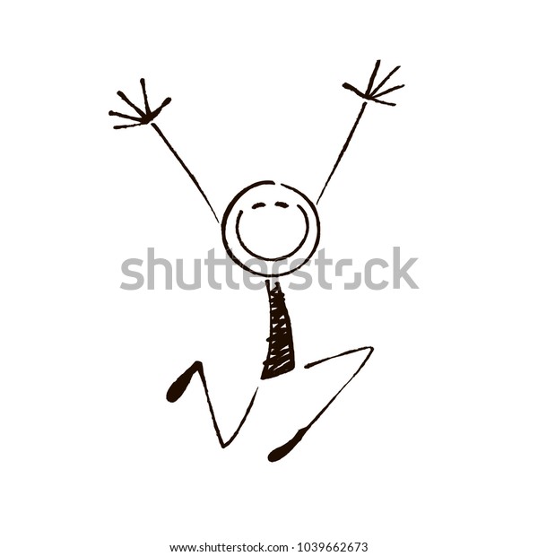 Happy Stick Figure 5vector Illustration Stock Vector (Royalty Free ...