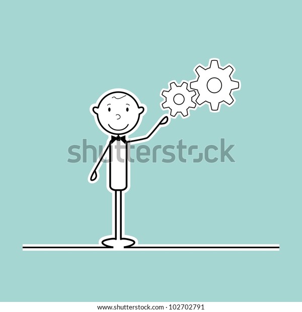 Happy Stick Man Cogs: เวกเตอร์สต็อก (ปลอดค่าลิขสิทธิ์) 102702791 ...