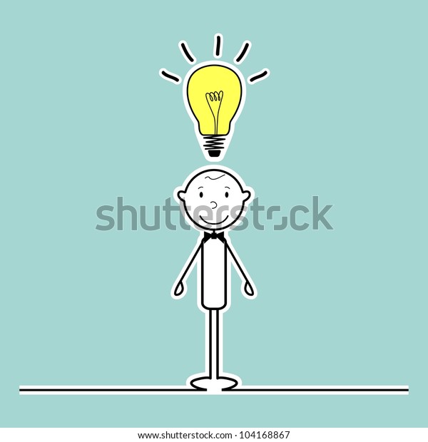 Happy Stick Man Idea Stock Vector (Royalty Free) 104168867 | Shutterstock