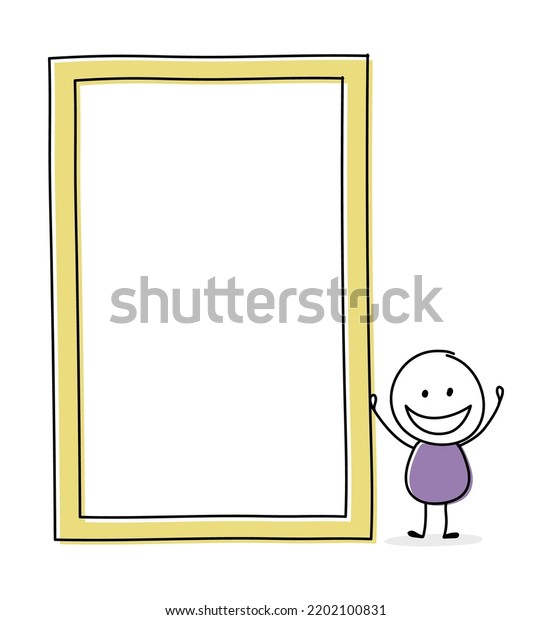Happy Stickman Empty Board Symbol Vector Stock Vector (Royalty Free ...