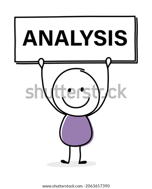 Happy Stickman Text On Board Analysis Stock Vector (Royalty Free ...
