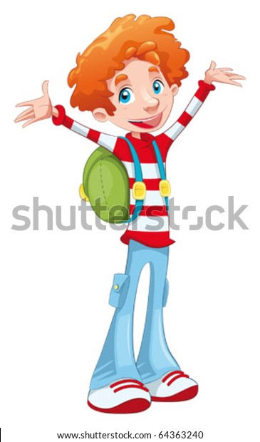 Happy Student Funny Cartoon Vector Character Stock Vector (Royalty Free ...