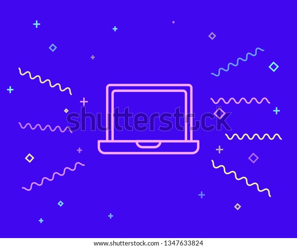 Happy Style Laptop Icon Computer Symbol Stock Vector (Royalty Free ...