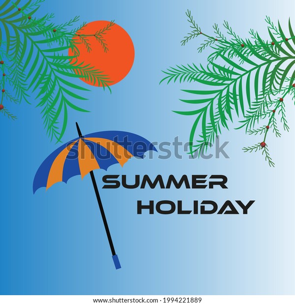 Happy Summer Day Beach Background Stock Vector Royalty Free