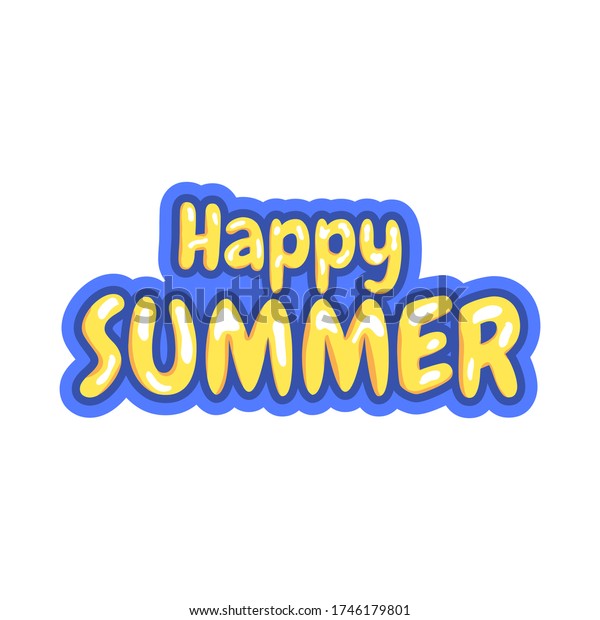 Happy Summer Text Effect Yellow Blue Stock Vector (Royalty Free ...