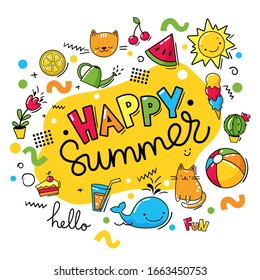 Happy Summer Vector Poster Design Summer Stock Vector (Royalty Free ...