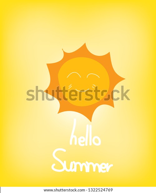 Happy Summersummer Sun Big Signvector Illustration Stock Vector ...