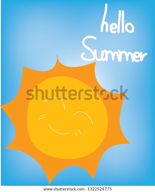 Happy Summersummer Sun Big Signvector Illustration Stock Vector ...