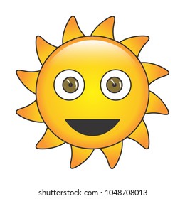 Happy Sun Emoji Vector Stock Vector (Royalty Free) 1048708013