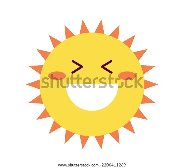 Happy Sun Icon Laughing Round Character Stock Vector (Royalty Free ...