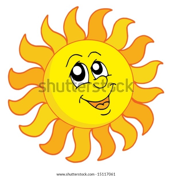 Happy Sun On White Background Vector Stock Vector (Royalty Free ...
