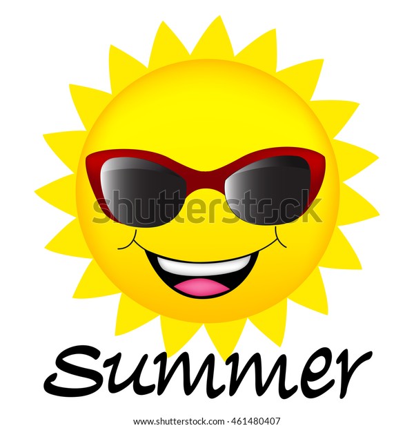 Happy Sun Wearing Sunglasses Clipart Isolated Stock Vector Royalty Free 461480407