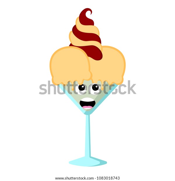 Happy Sundae Emoticon Stock Vector (Royalty Free) 1083018743 | Shutterstock