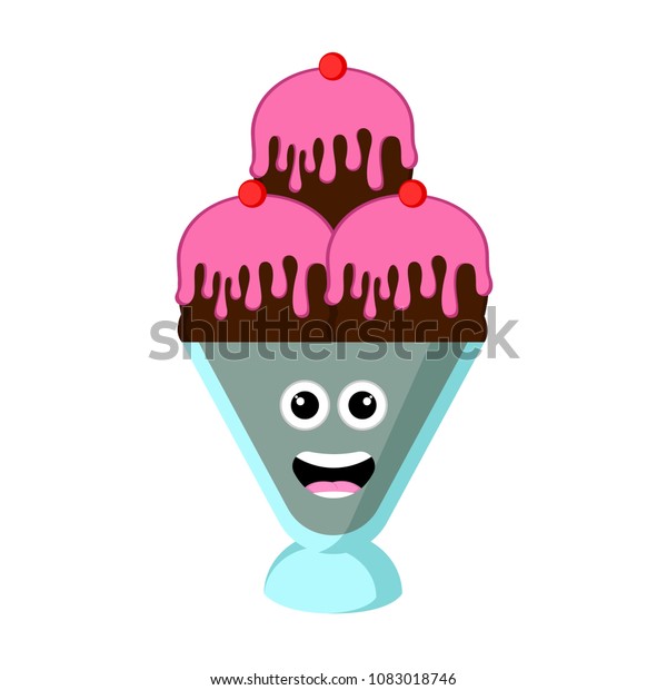 Happy Sundae Emoticon Stock Vector (Royalty Free) 1083018746 | Shutterstock