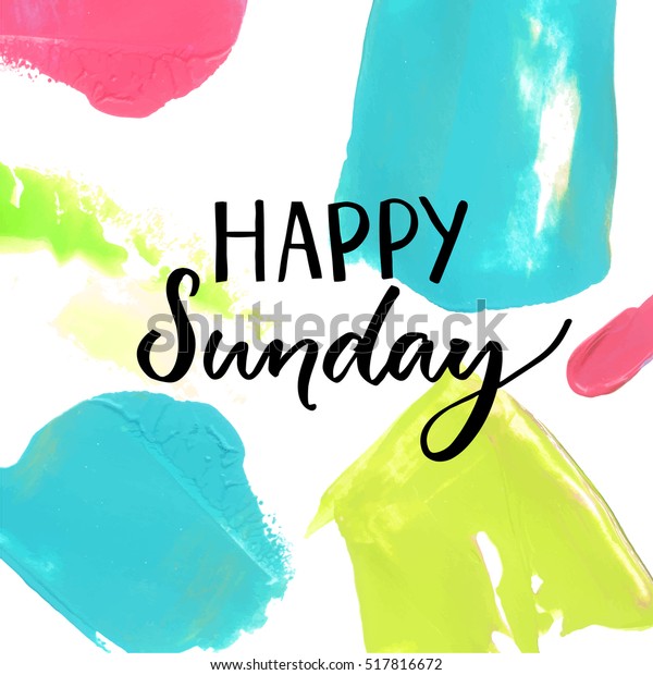Happy Sunday Banner Vector Typography Colorful Stock Vector (Royalty ...
