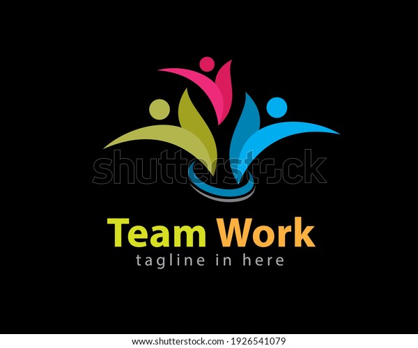Happy Team Work Logo Symbol Design Stock Vector (Royalty Free ...