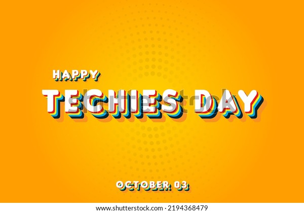 Happy Techies Day October 03 Calendar Stock Vector (Royalty Free ...