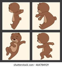 Happy Teddy Bear Cartoon Jumping Vector Stock Vector (Royalty Free ...