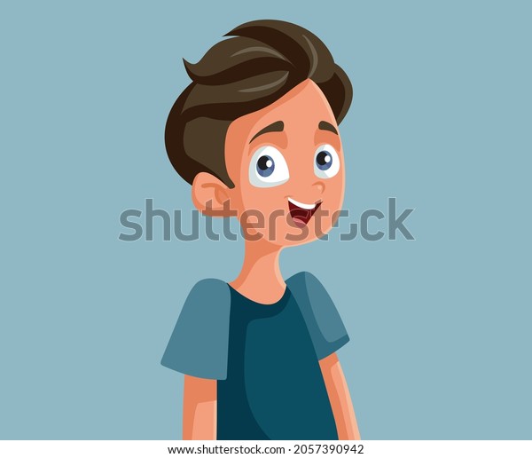 Happy Teen Boy Smiling Vector Cartoon Stock Vector (Royalty Free ...