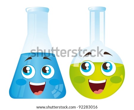 Happy Test Tubes Cartoons Isolated Over Stock Vector (Royalty Free ...