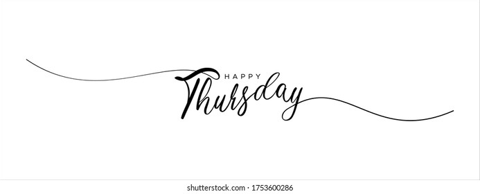 Happy Thursday Letter Calligraphy Banner: เวกเตอร์สต็อก (ปลอดค่า ...