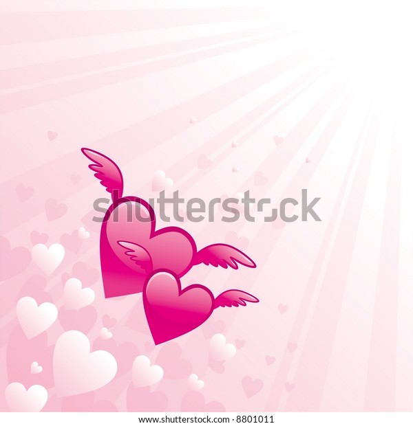 Happy Together Two Flying Hearts Stock Vector (Royalty Free) 8801011 ...