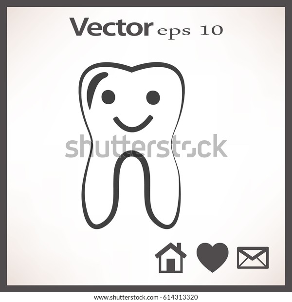 Happy Tooth Icon Stock Vector (Royalty Free) 614313320 | Shutterstock