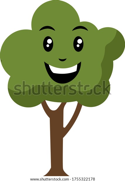 Happy Tree Illustration Vector On White Stock Vector (Royalty Free ...
