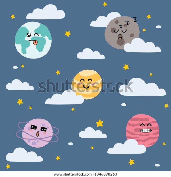 Happy Universe Background Design Stock Vector (Royalty Free) 1346898263 ...
