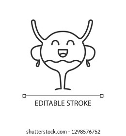 Happy Urinary Bladder Emoji Linear Icon Stock Vector (Royalty Free ...