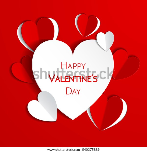 Happy Valentine Day Greeting Card Hearts Stock Vector Royalty Free