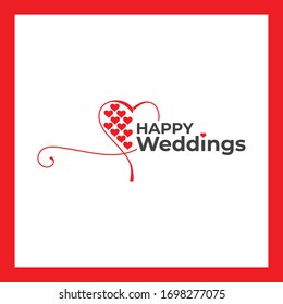 Happy Weddings Logo Icon Vector Design Stock Vector (Royalty Free ...