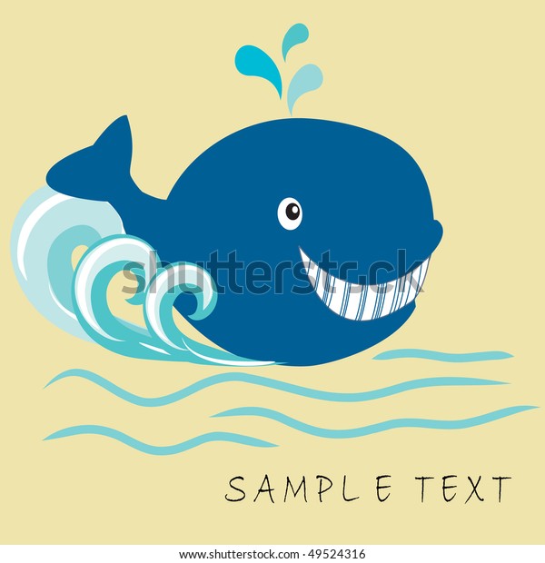Happy Whale Vector Illustration Stock Vector (Royalty Free) 49524316 ...