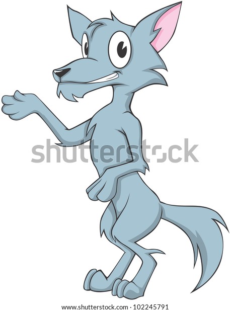 Happy Wolf Cartoon Stock Vector (Royalty Free) 102245791