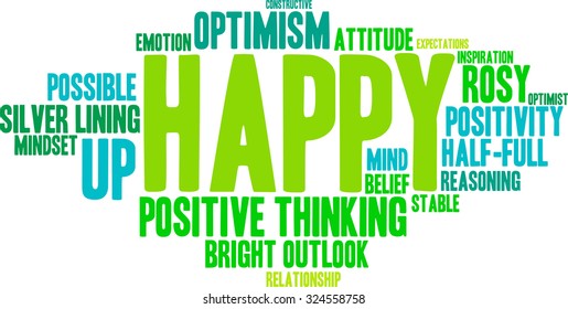 Happy Word Cloud On White Background Stock Vector (Royalty Free ...